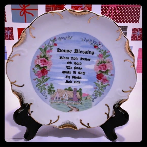 Decorative Plates | Wall Decor | House Blessings Plate With 8 K Gold ...